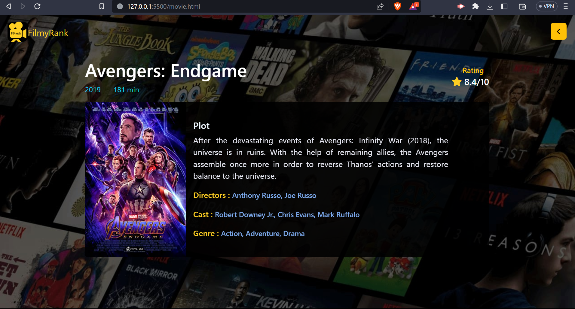 GitHub - Harshita043/FRank-IMDB-clone: FilmyRank | FRank is a mini clone of IMDB using HTML ...