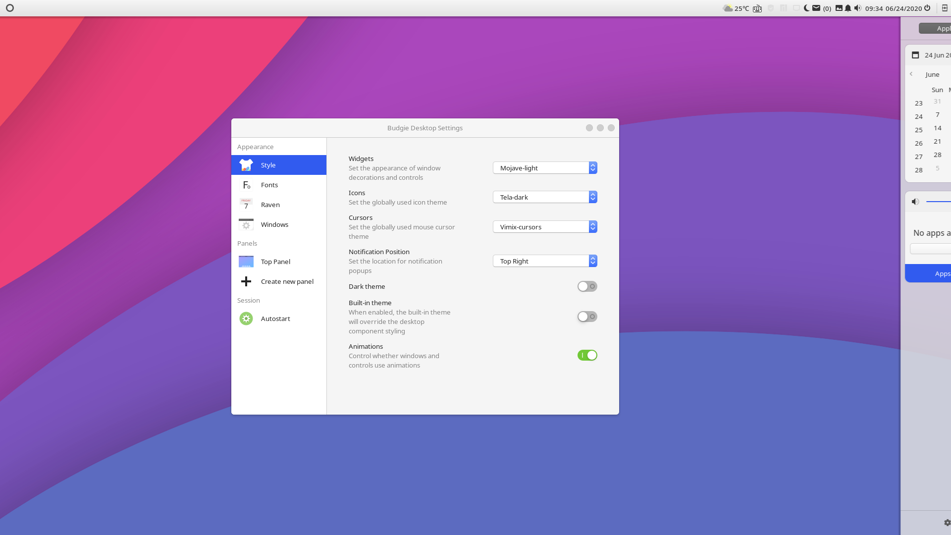 Budgie desktop: raven notifications text color issue · Issue #163 · vinceliuice/Mojave-gtk-theme ...