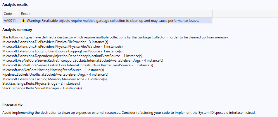 When I Run The Diagnostic Analysis Tool Got Some Warning · Issue 58743 · Dotnetruntime · Github