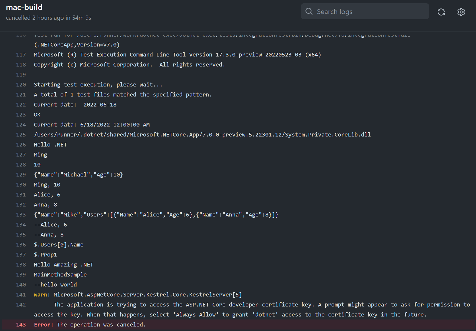 Github actions CI blocked on MacOS · Issue #42273 · dotnet/aspnetcore ...