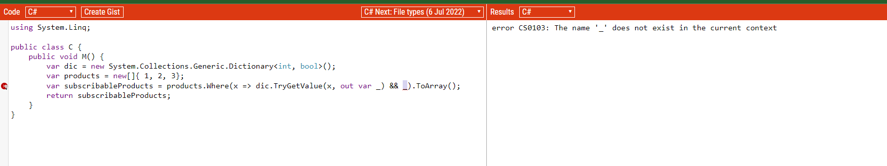 Using The Discard Operator Can Not Be Compiled · Issue 67121 · Dotnet