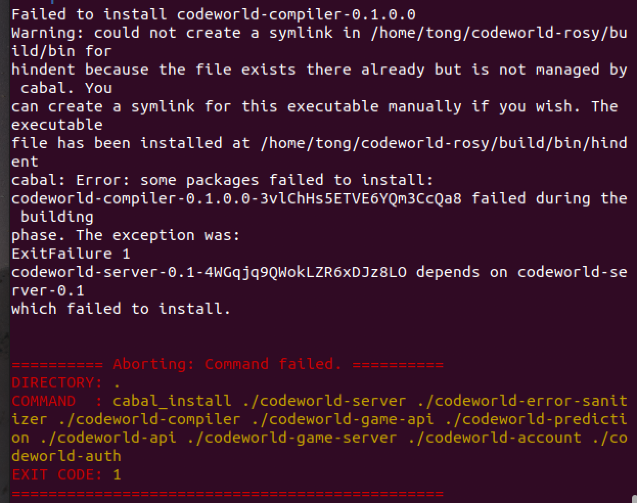Fail to install codeworld-compiler-0.1.0.0 · Issue #1474 · google/codeworld · GitHub