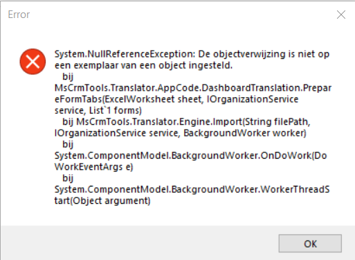 object not set to an instance error when importing dashboard labels · Issue #46 · MscrmTools ...