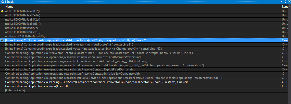 Inconsistent behavior with user-defined domains, presolve, memory allocation · Issue #2322 ...