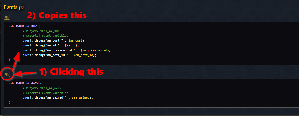 [Bug] Copy button puts wrong code on clipboard · Issue #104 · Akkadius/spire · GitHub