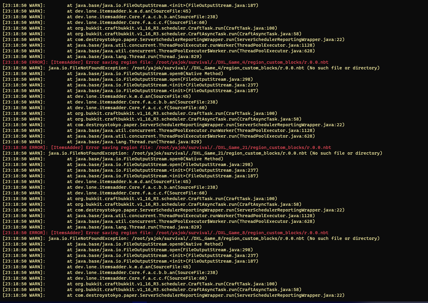 [BUG] Itemsadder spam Error saving region file · Issue #904 · PluginBugs/Issues-ItemsAdder · GitHub