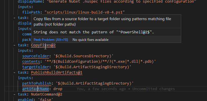 Azure Pipelines YAML returning "problems" since today · Issue #100476 ...