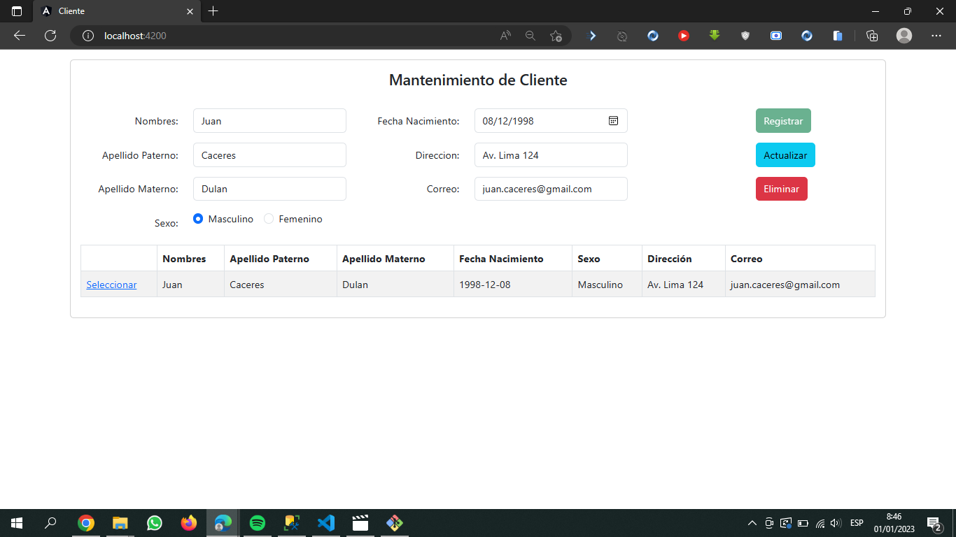 GitHub - JoseCastro94/PruebaConocimiento: CRUD Cliente - Spring boot - Angular | Validacion