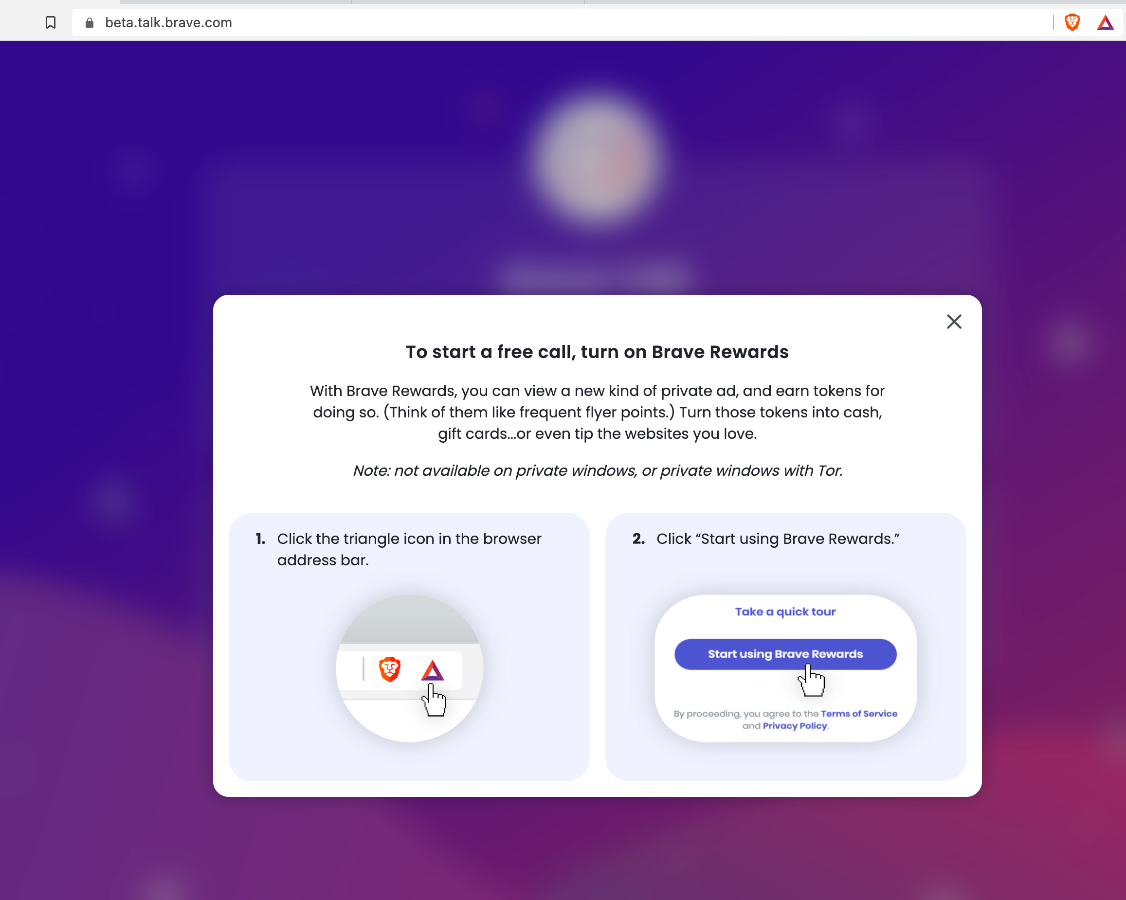 Brave Talk - add link to TOS · Issue #18292 · brave/brave-browser · GitHub