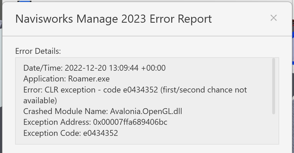 bug(Navisworks): Crash on long idle session · Issue #2021 · specklesystems/speckle-sharp · GitHub
