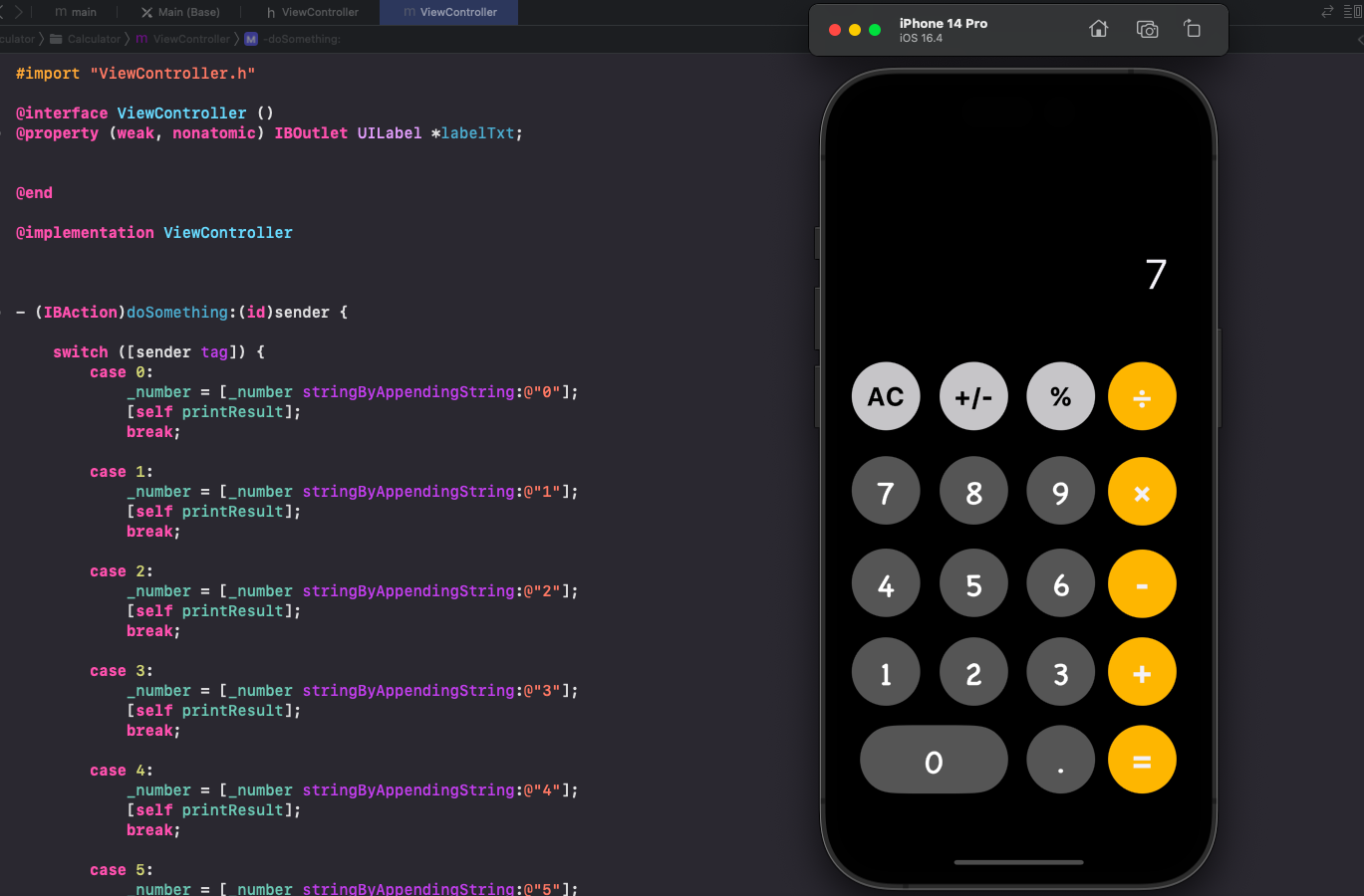 GitHub - yomnaahk/Calculator: Basic calculator app for ios devices using Objective c.