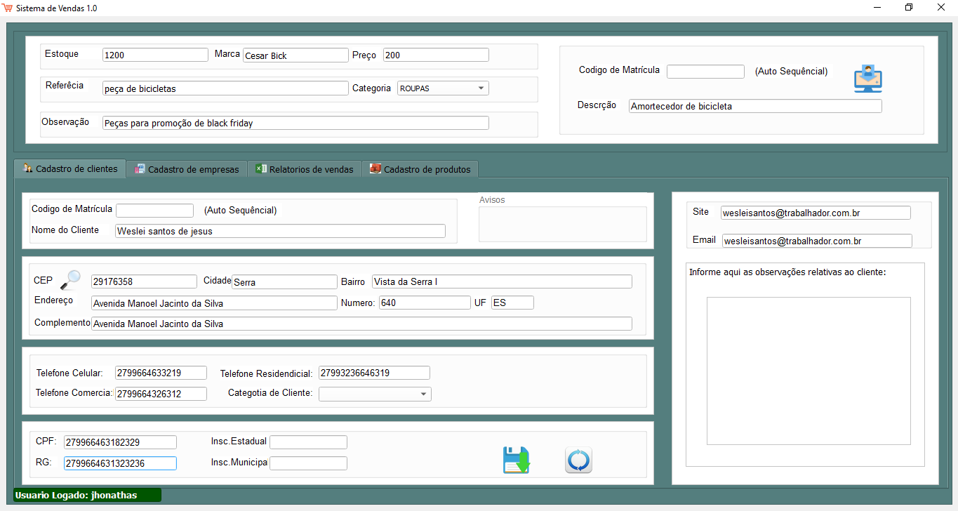 GitHub - Weslei25/SistemaDeVendas