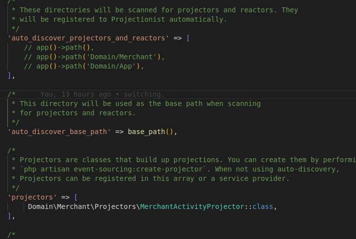 Issue registering projectors - Cannot declare class · Issue #301 · spatie/laravel-event-sourcing ...