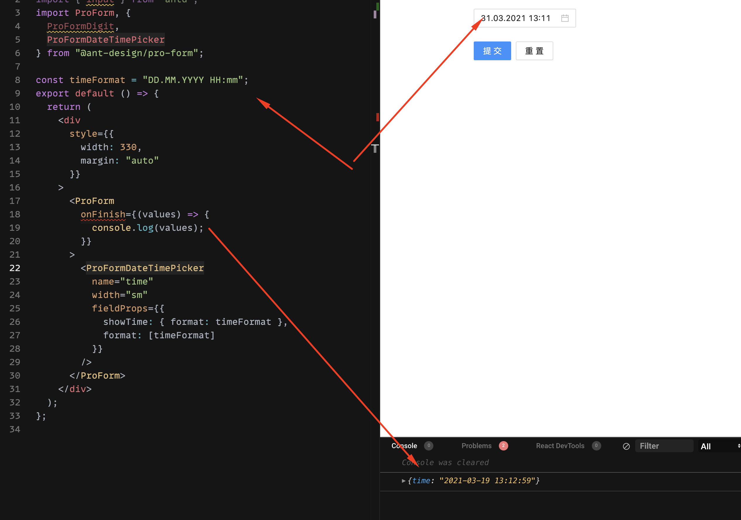 🐛[BUG] ProFormDateTimePicker not convert value to expected format ...