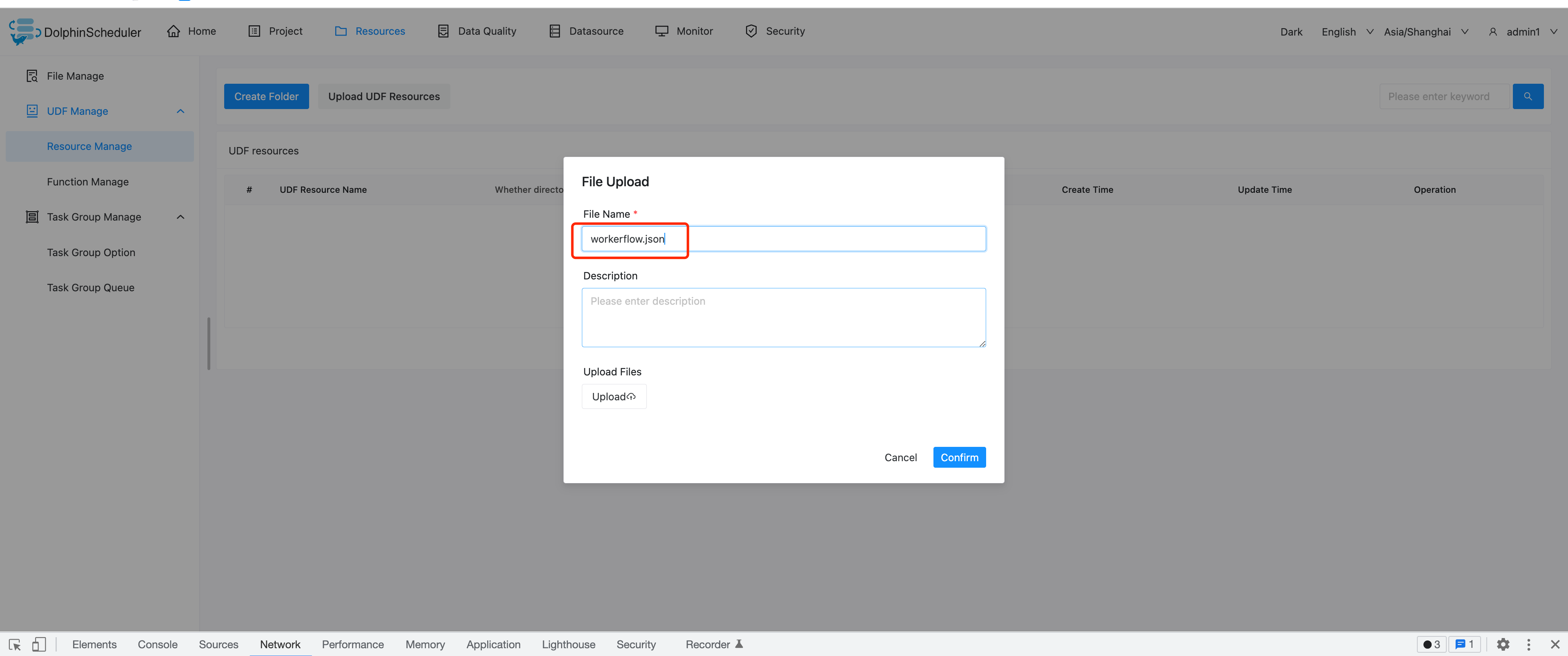 [Bug-FE][UI Next][V1.0.0-Alpha] The file name field has no information about the last ...