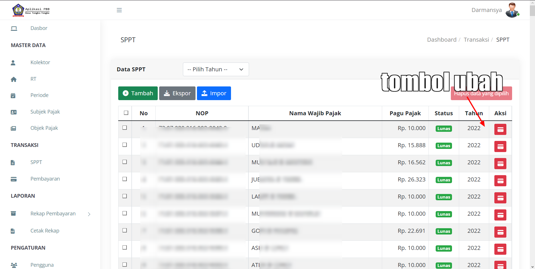 tombol ubah hilang jika data pbb hasil import · Issue #98 · OpenSID/wiki-pbb · GitHub
