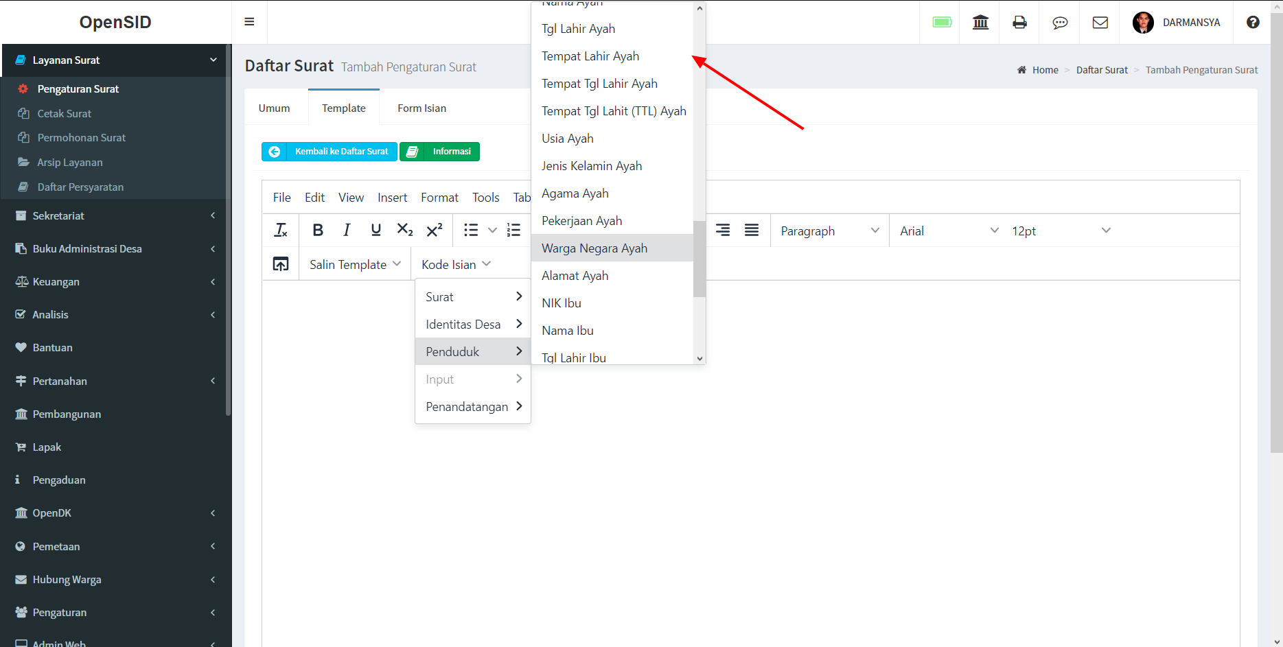 form input pada surat menggunakan tinymce belum bisa panggil data dari data base · Issue #5954 ...