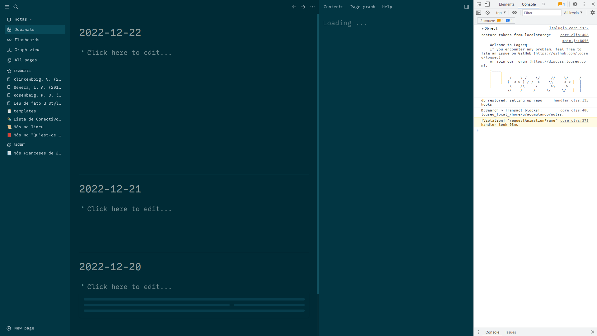 Cannot load graph view when directory path contains dots · Issue #7817 · logseq/logseq · GitHub