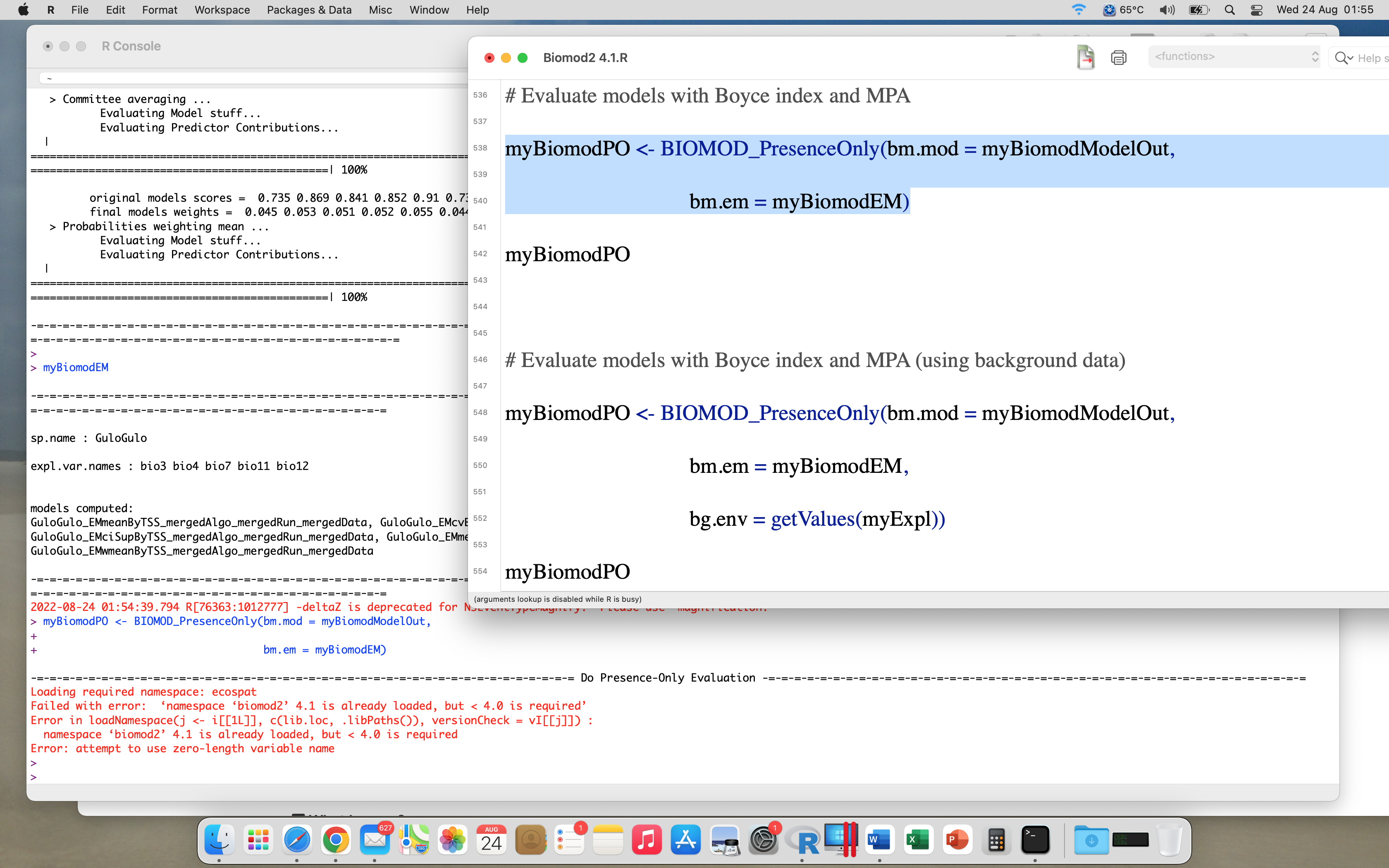 Problem Selecting Model Parameters And Algorithms · Issue 91 · Biomodhub Biomod2 · Github