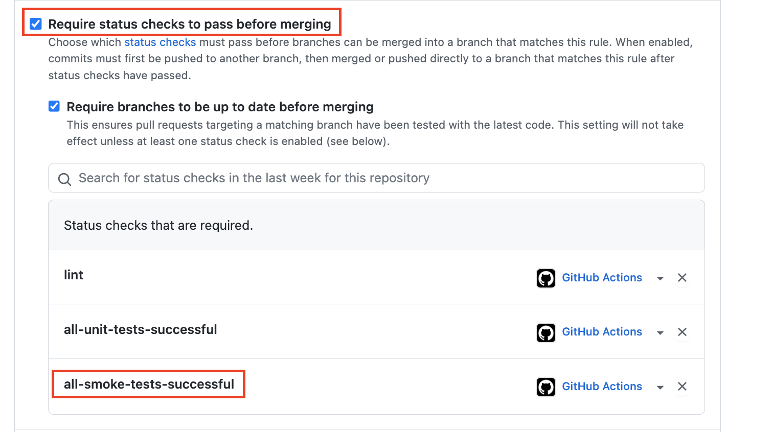 Is it possible to require all GitHub Actions tasks to pass without enumerating them ...