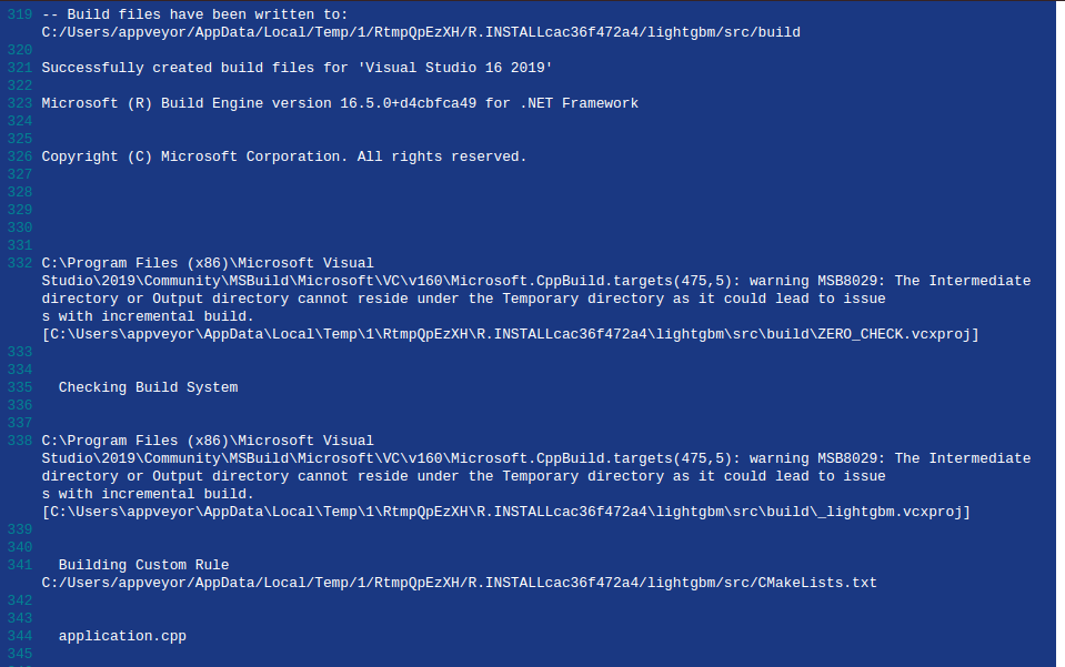 R Package Msvc Warning Msb8029 The Intermediate Directory Or Output Directory Cannot Reside 
