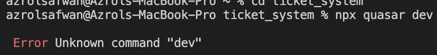 Error command 'dev' not working · quasarframework quasar · Discussion #13675 · GitHub