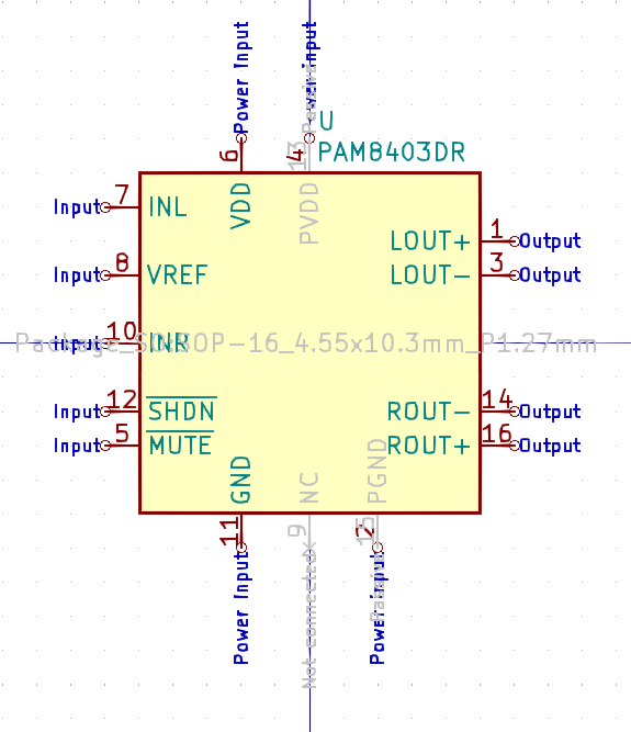 add PAM8403DR, 3w stereo class d amp (!2706) · Merge requests · KiCad ...