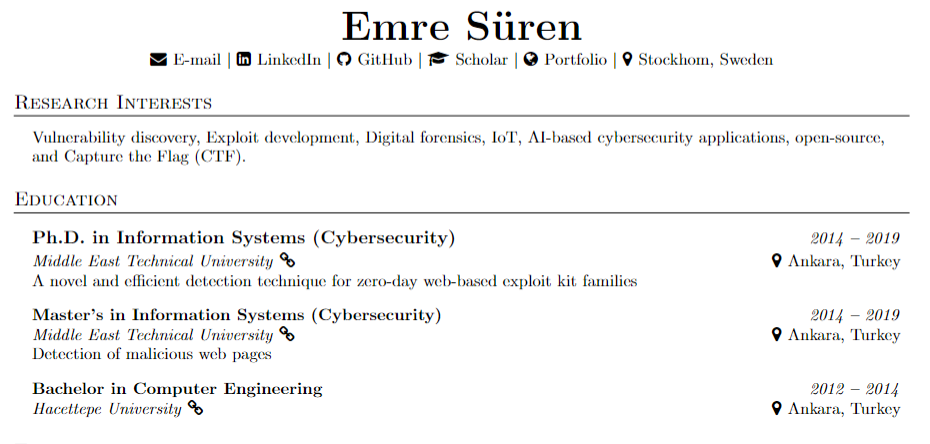 GitHub - beyefendi/academistral-cv: Modular and simple latex CV ...
