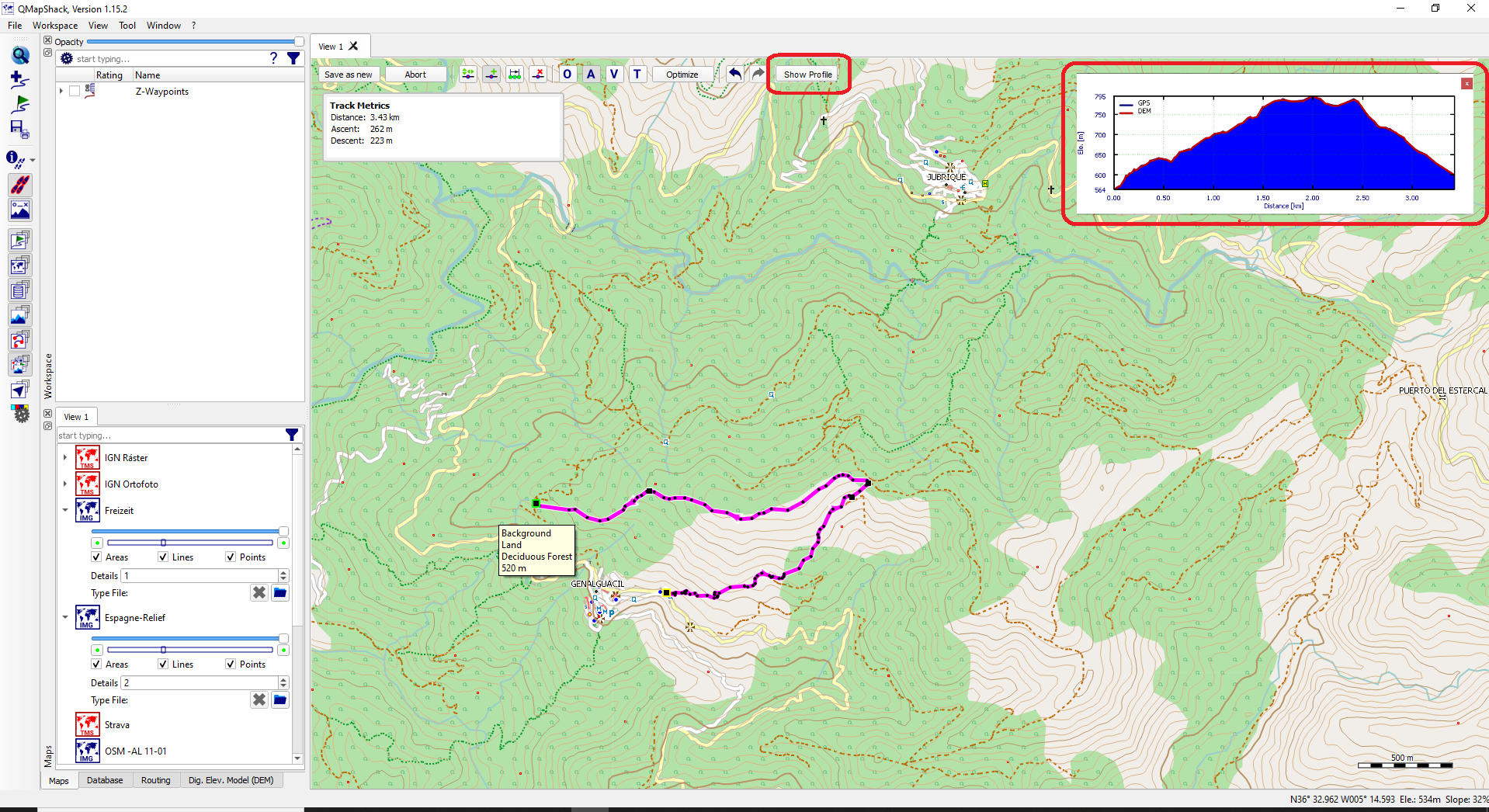 Show Track Profile in Create Track mode. · Issue #306 · Maproom/qmapshack · GitHub