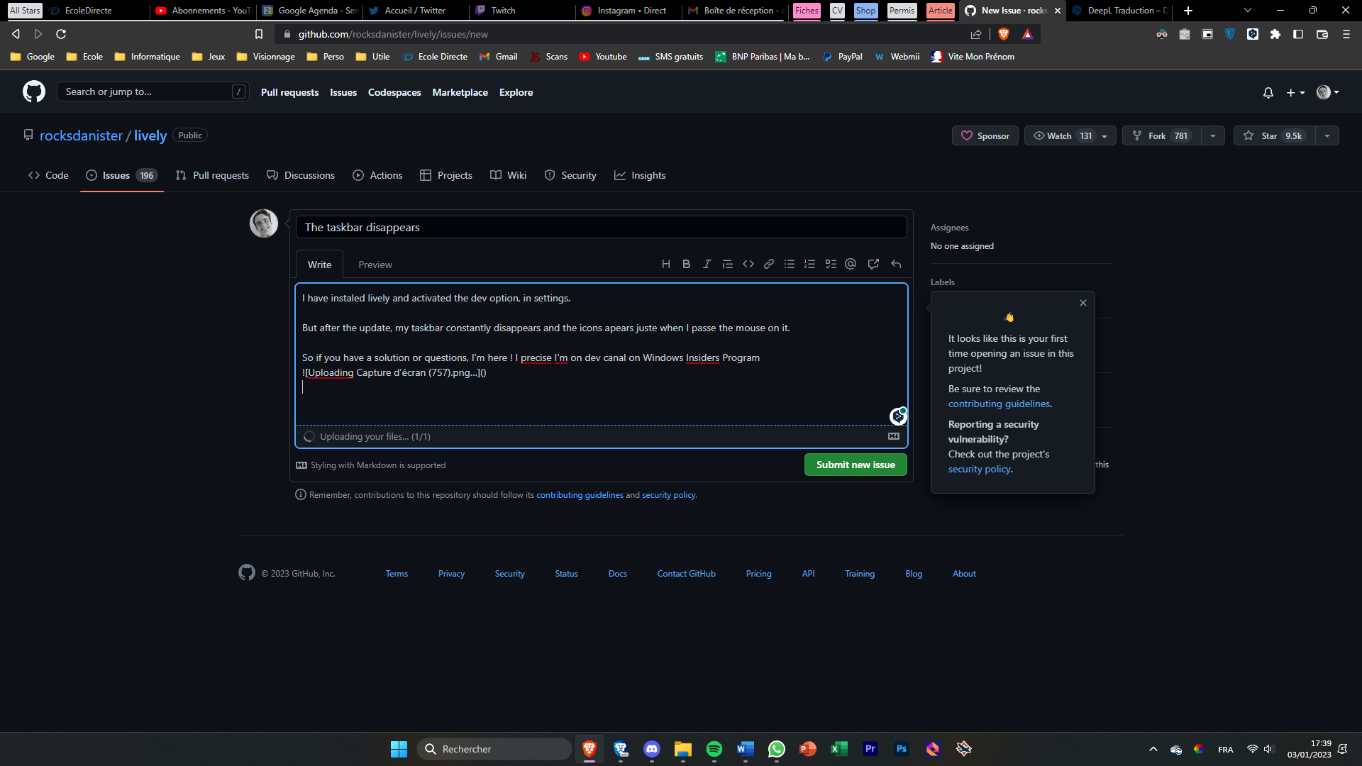 The taskbar disappears · Issue #1519 · rocksdanister/lively · GitHub