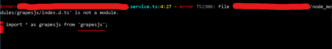 BUG: "index.d.ts is not a module" in 0.18.4 when grapesjs is imported with "import * as grapesjs ...