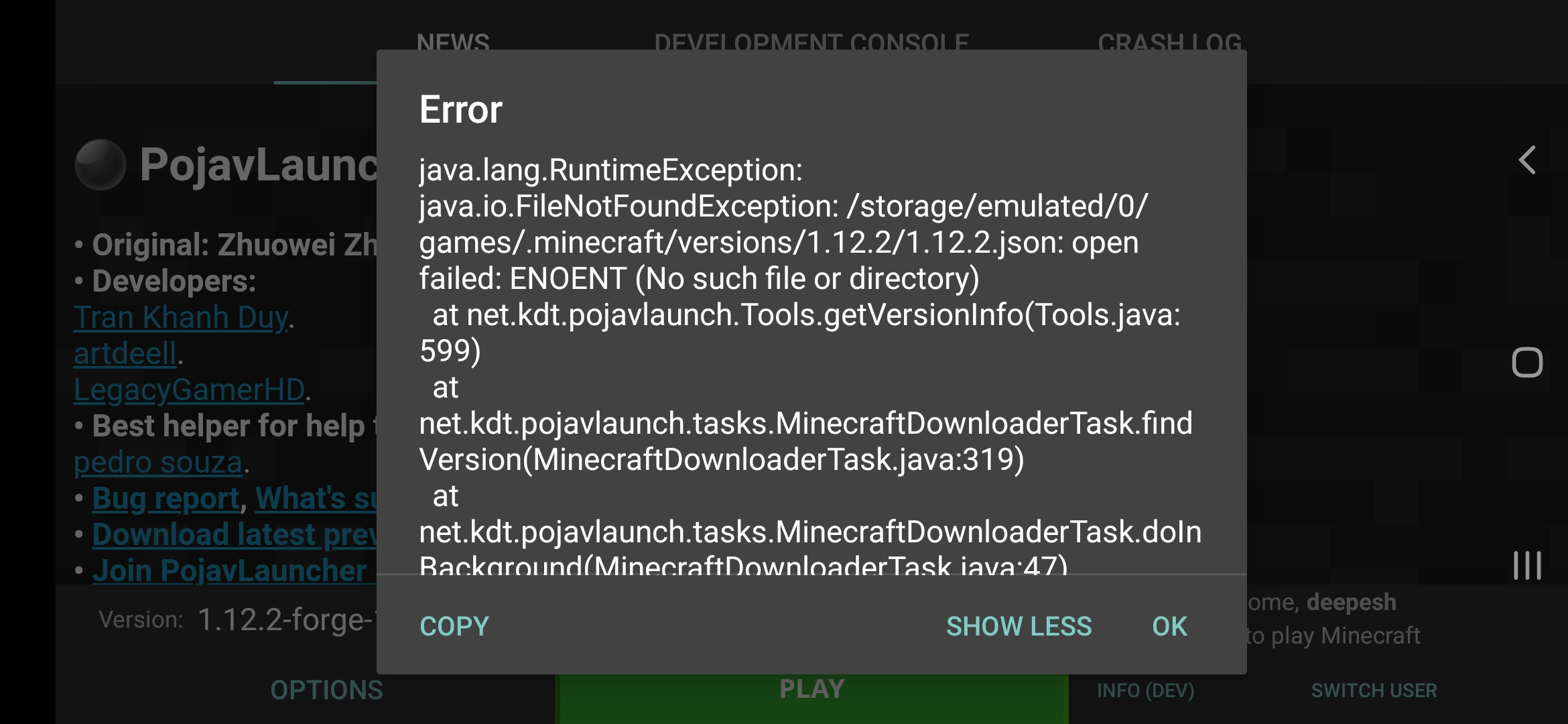 [BUG] · Issue #630 · PojavLauncherTeam/PojavLauncher · GitHub