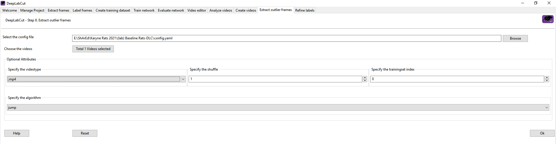 "No suitable videos found" attempting to "Extract Outlier Frames" · Issue #1161 · DeepLabCut ...
