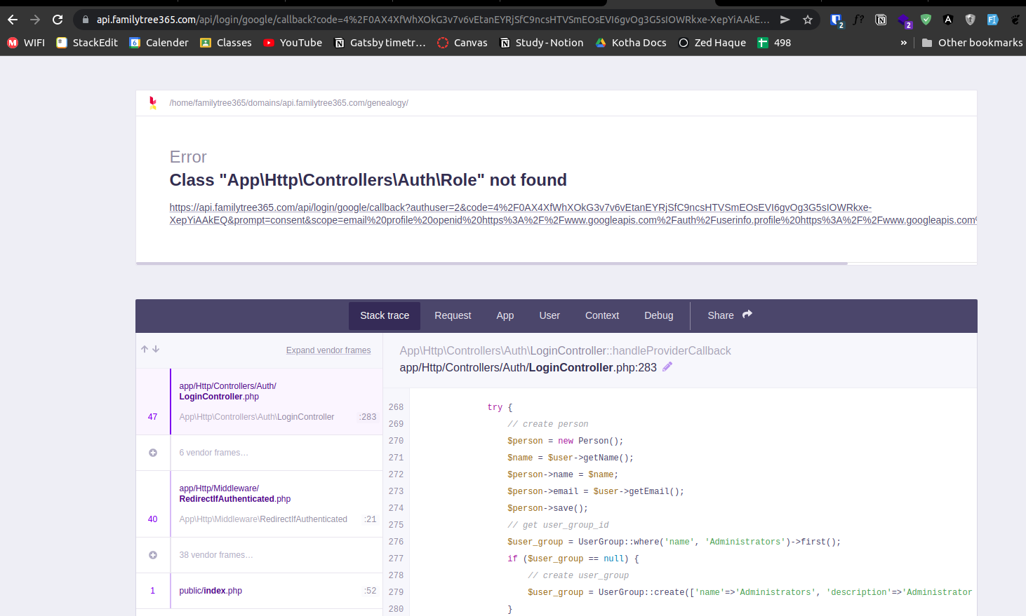 Login with Google is not working · Issue #1809 · liberu-genealogy/genealogy-old · GitHub