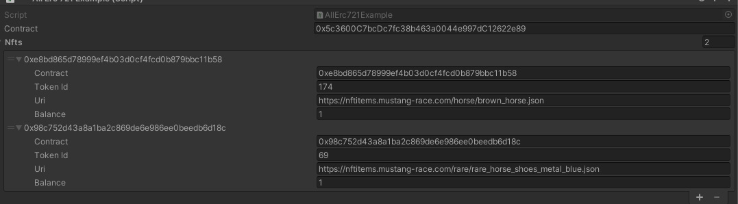 NFTs not showing.All ERC 721 · Issue #155 · ChainSafe/web3.unity · GitHub