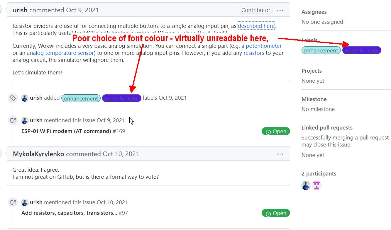Font colour difficult to read · Issue #206 · wokwi/wokwi-features · GitHub