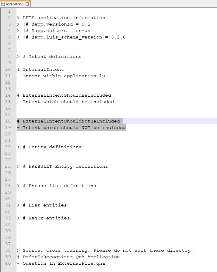 bf luis:cross-train not working as expected when using external file references which use intent ...
