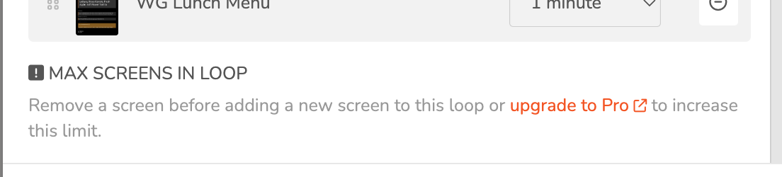Loops menu displays 'Upgrade to Pro' on Pro account when max screens reached · Issue #1497 ...