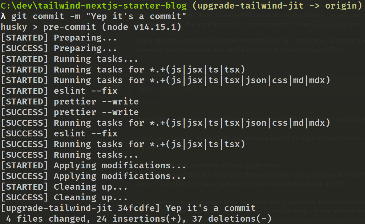 Remove husky as a requirement? · Issue #11 · timlrx/tailwind-nextjs-starter-blog · GitHub