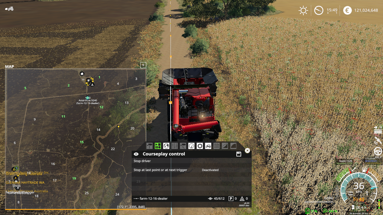 Axial Flow 240 with tracks has off set on trasfert courseplay · Issue ...