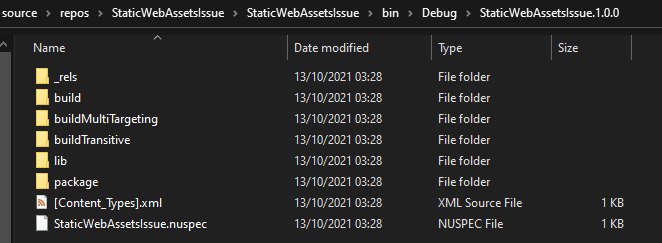 Razor class library - staticwebassets folder not included after first build · Issue #37505 ...