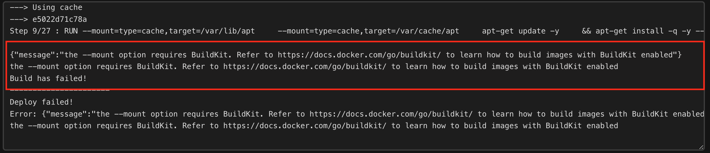 Having Trouble Enabling Buildkit For Building Images On Caprover