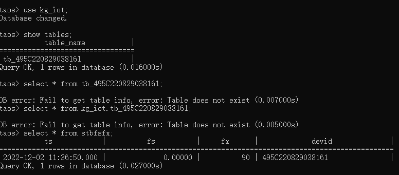 select table with "table not exist" error, but it exists actually · Issue #18641 · taosdata ...