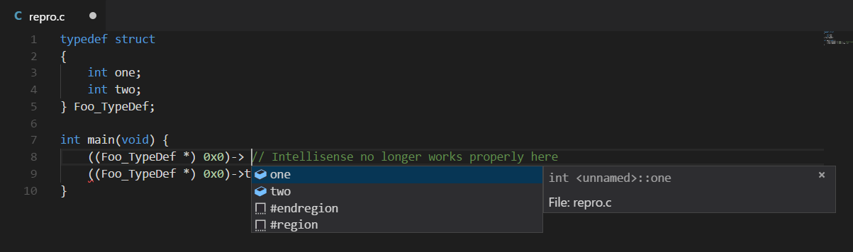 Intellisense Breaks When Followed By Struct Field Compound Assignment Operators Later In Same