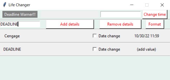 GitHub - StandardV/Deadline-Tracing: Deadline Tracking utilizing Tkinter
