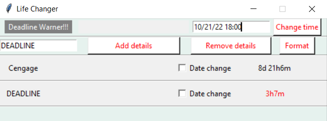 GitHub - StandardV/Deadline-Tracing: Deadline Tracking utilizing Tkinter