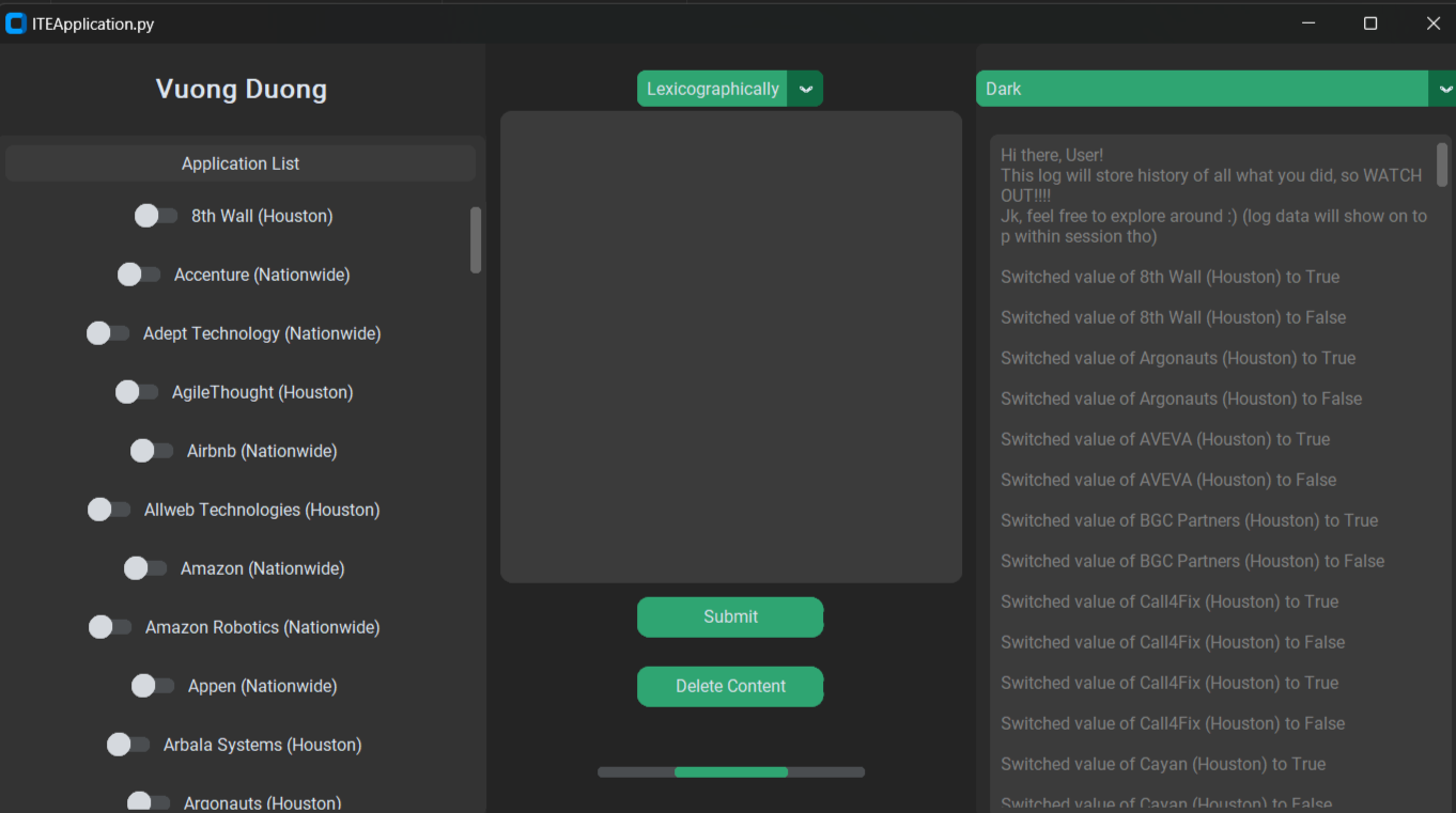 GitHub - StandardV/ITEApplication: Application tracking program for job seeker