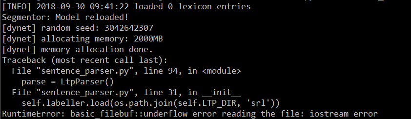 linux环境下加载srl模型失败，iostream error · Issue #322 · HIT-SCIR/ltp · GitHub