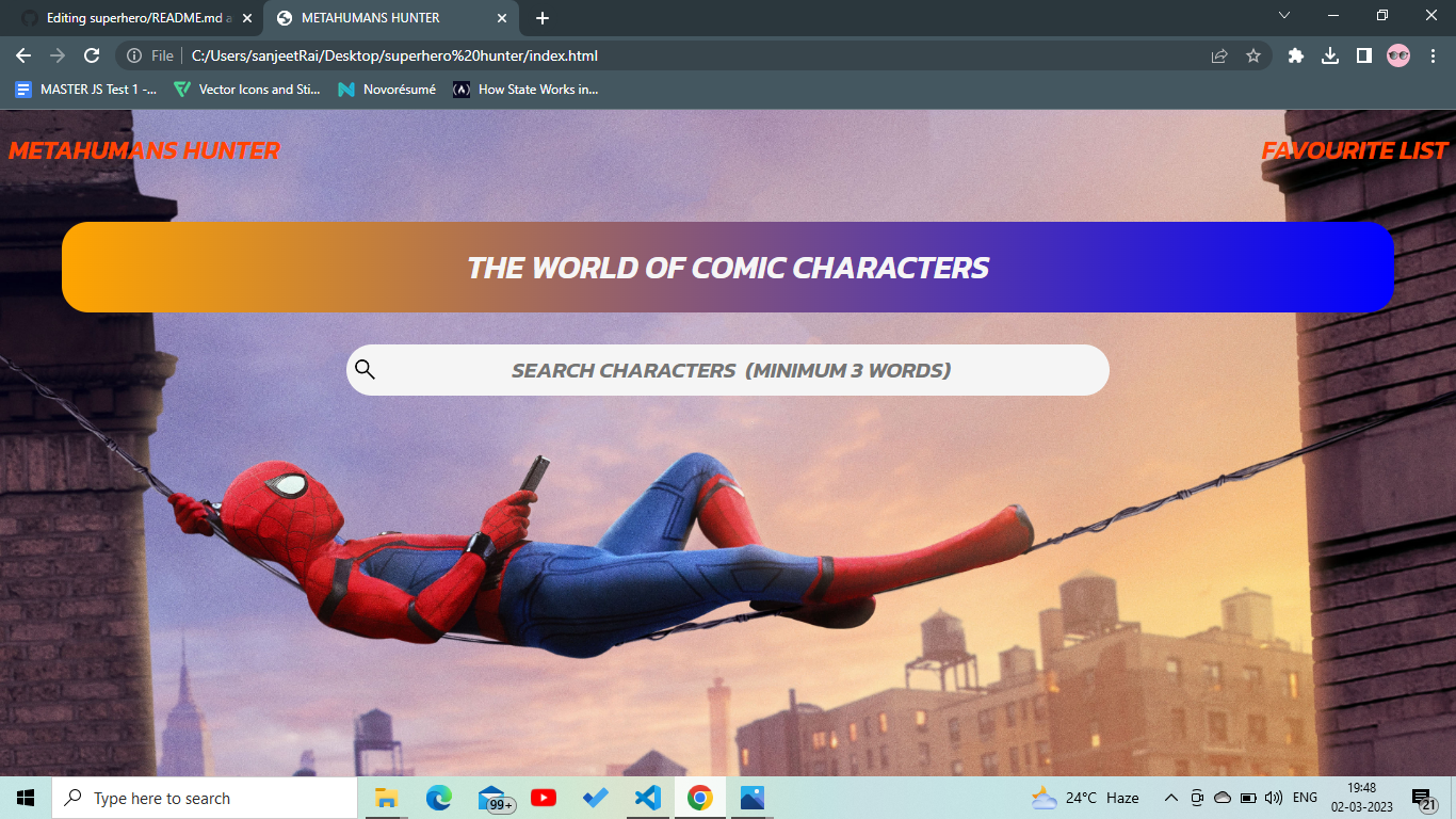 GitHub - Sanjeet-dev/superhero: Welcome to Superhero Hunter — a web-based application that lets ...