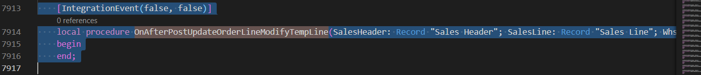 [Event Modification] Codeunit 80 Sales.-Post - OnAfterPostUpdateOrderLineModifyTempLine ...